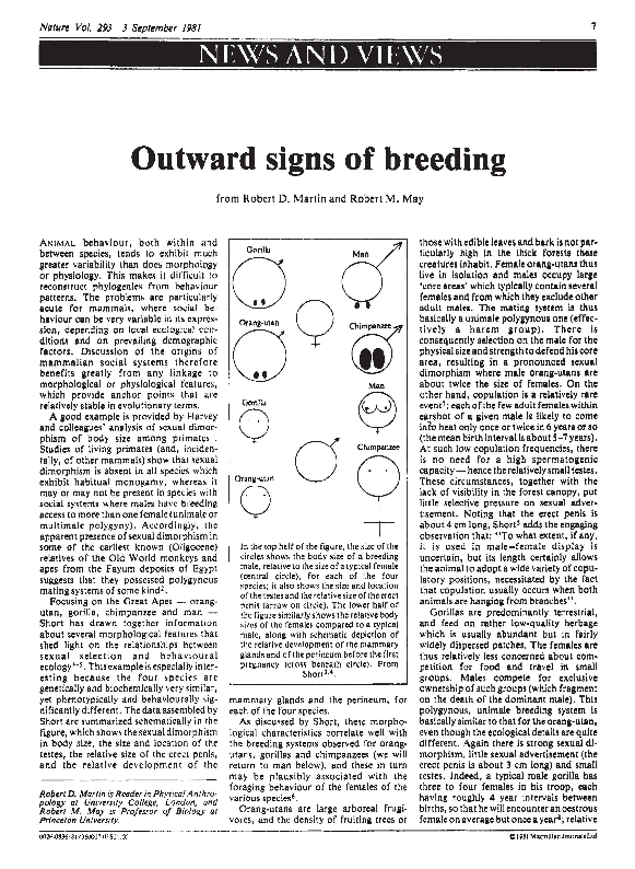 (PDF) Outward signs of breeding