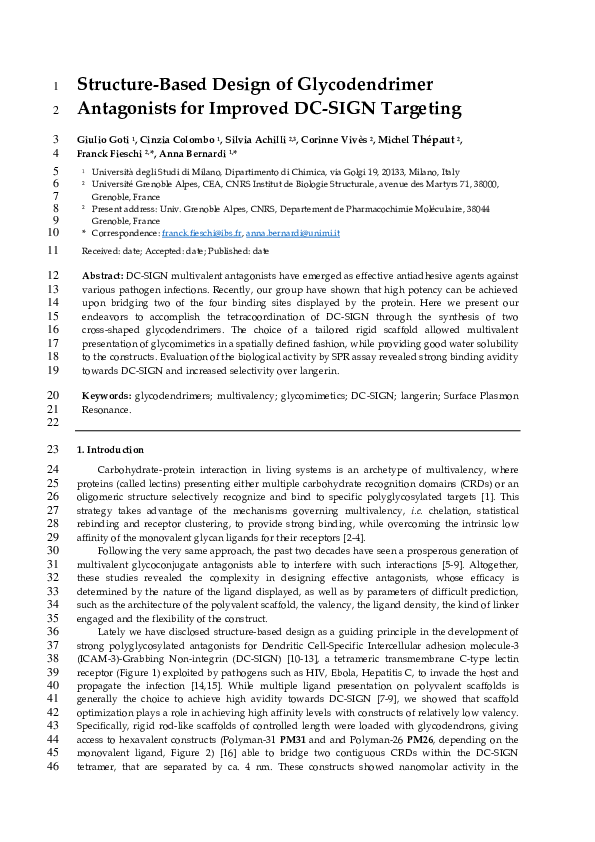 (PDF) Structure-Based Design of Glycodendrimer Antagonists for Improved ...