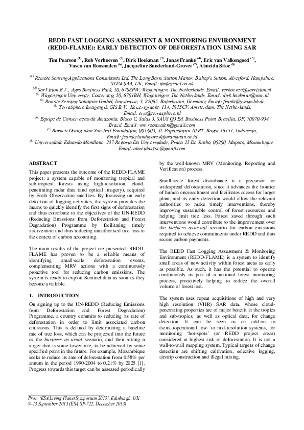 (PDF) REDD Fast logging assessment & monitoring environment (REDD-FLAME ...