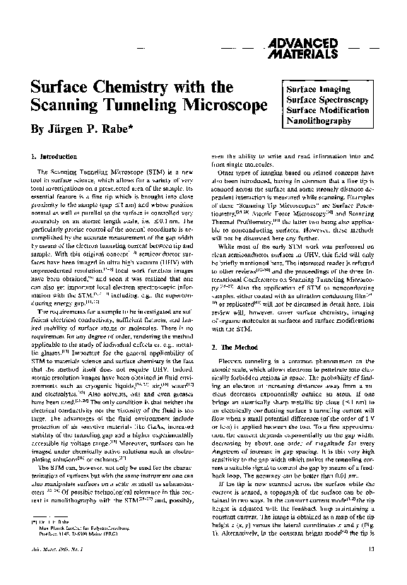 (PDF) Surface Chemistry with the Scanning Tunneling Microscope