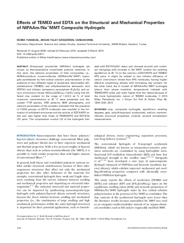 (PDF) Effects of TEMED and EDTA on the structural and mechanical ...