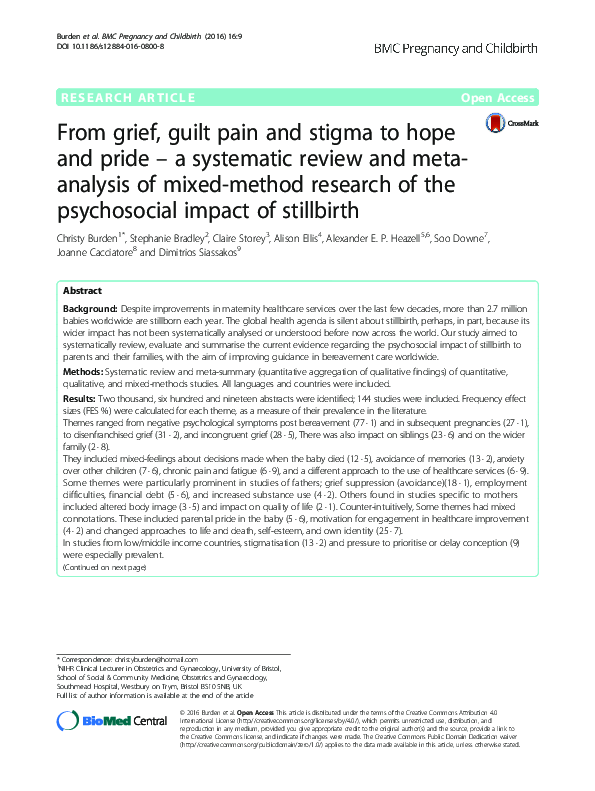 (PDF) From grief, guilt pain and stigma to hope and pride - a ...