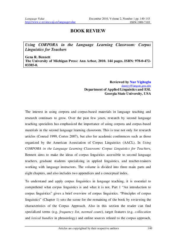 (PDF) Using CORPORA in the Language Learning Classroom: Corpus ...