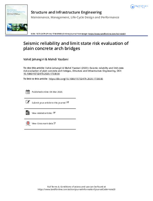 (PDF) Seismic reliability and limit state risk evaluation of plain concrete arch bridges