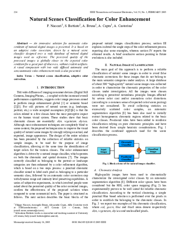 (PDF) Natural scenes classification for color enhancement