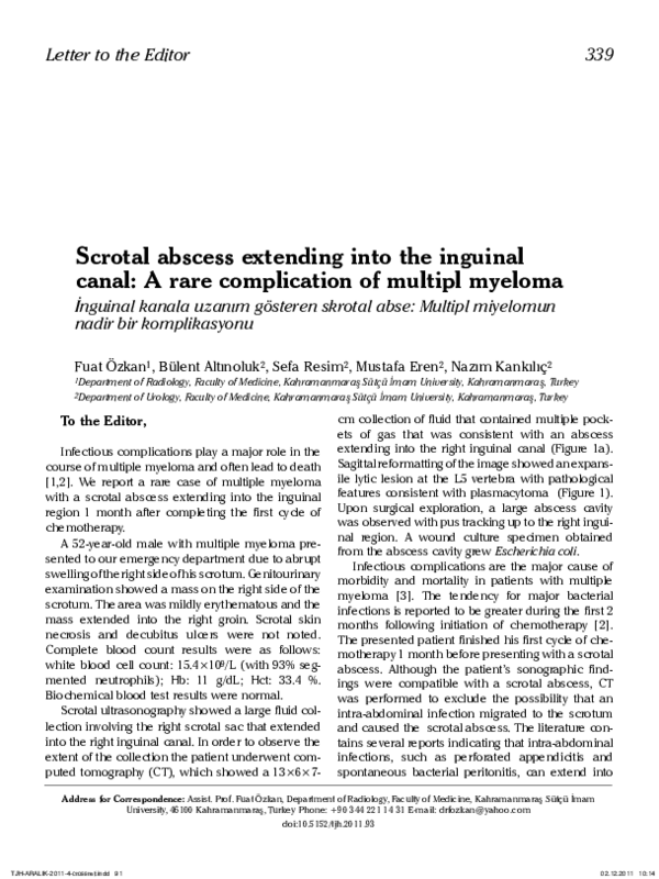 Pdf Scrotal Abscess Extending Into The Inguinal Canal A Rare