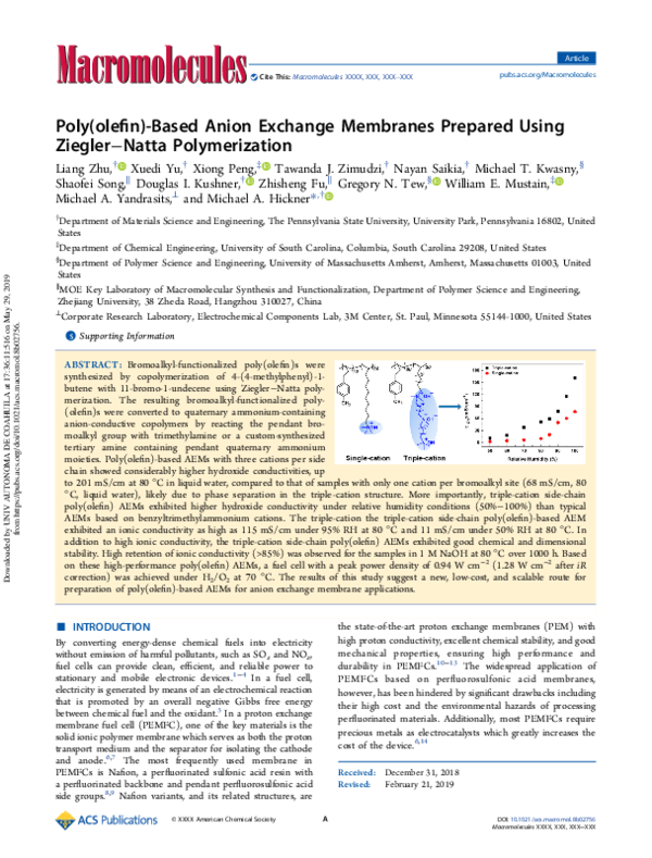 (PDF) Poly(olefin)-Based Anion Exchange Membranes Prepared Using ...