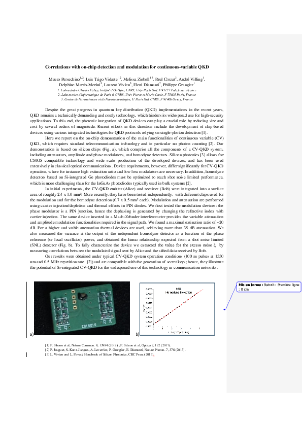 Pdf Correlations With On Chip Detection And Modulation For Continuous