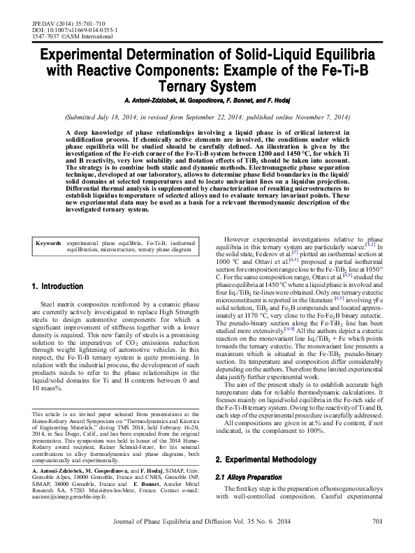 (PDF) Experimental Determination of Solid−Liquid Equilibrium Phase Diagrams for Crystallization ...