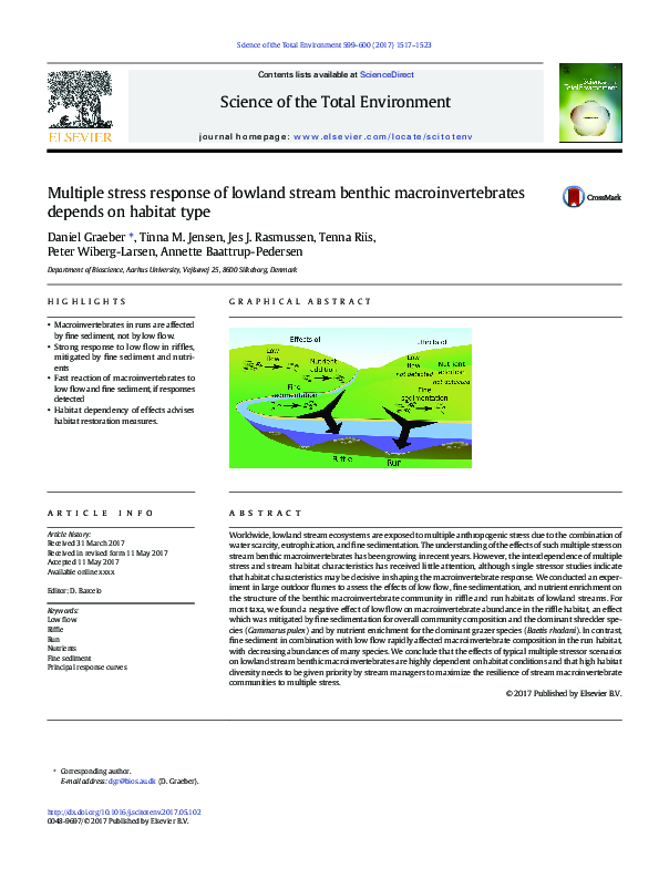 (PDF) Multiple stress response of lowland stream benthic ...