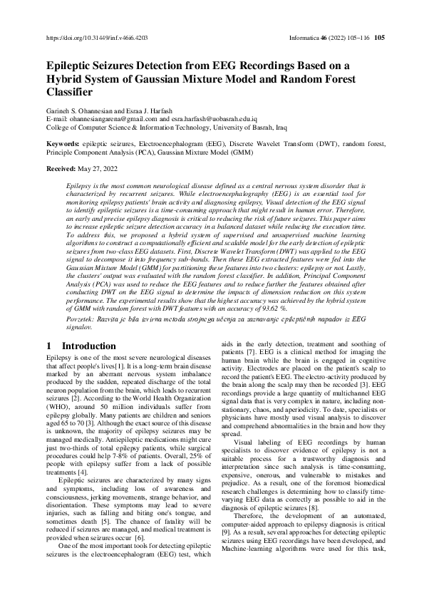 (PDF) Epileptic Seizures Detection from EEG Recordings Based on a Hybrid system of Gaussian ...