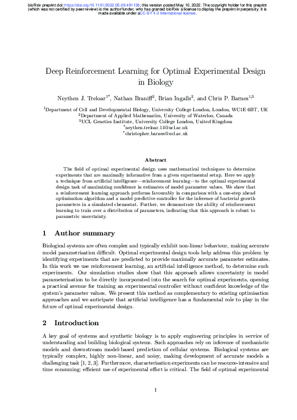 (PDF) Deep Reinforcement Learning for Optimal Experimental Design in ...