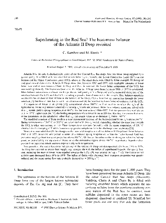 (PDF) Superheating in the Red Sea? The heat-mass balance of the ...