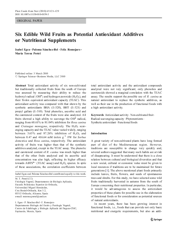 (PDF) Six edible wild fruits as potential antioxidant additives or ...