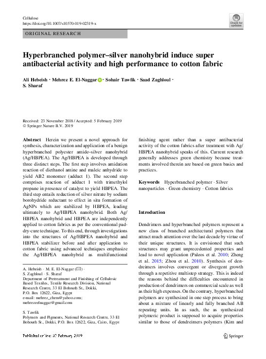 (PDF) Hyperbranched polymer–silver nanohybrid induce super ...