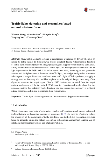 Pdf Traffic Lights Detection And Recognition Based On Color Segmentation And Circle Hough 5122