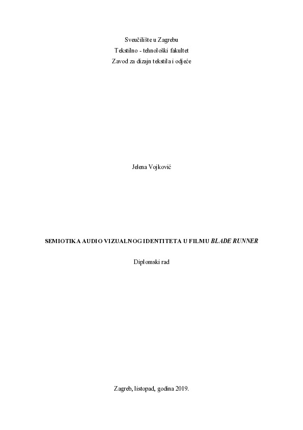 (PDF) The semiotics of audio visual identity of Blade Runner | Jelena ...