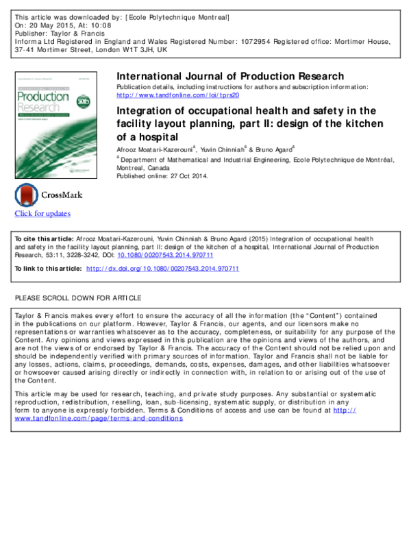 (PDF) Integration of occupational health and safety in the facility ...