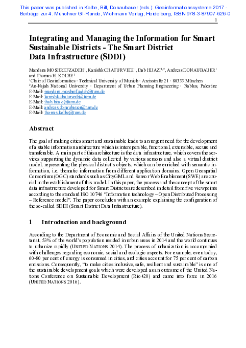 (PDF) Integrating and Managing the Information for Smart Sustainable ...