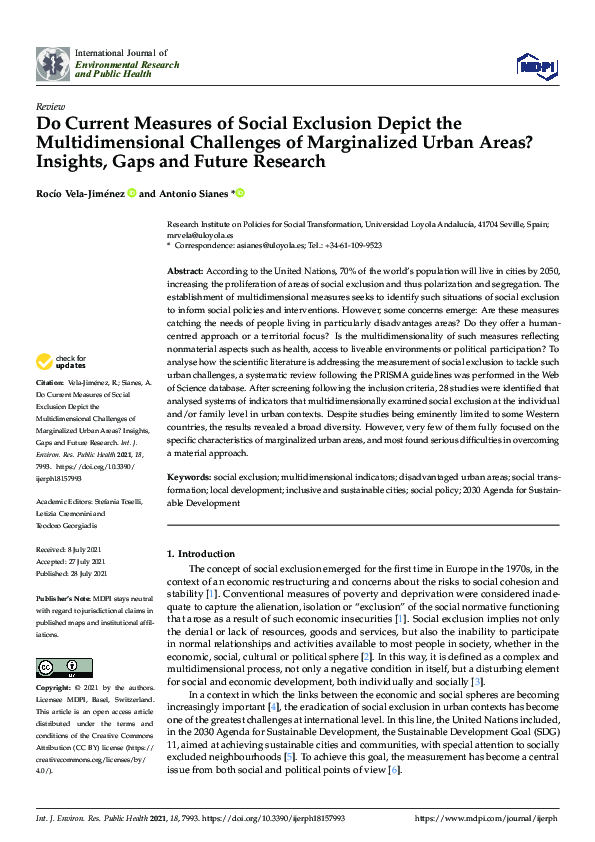 (PDF) Do Current Measures of Social Exclusion Depict the ...