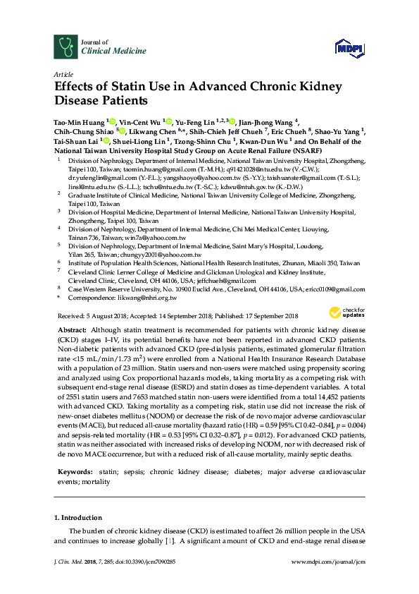 (PDF) Risk of All ‐ Cause Mortality for the Class Effect of Various ...