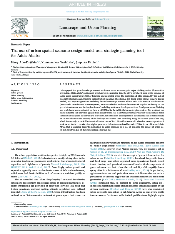 (PDF) The use of urban spatial scenario design model as a strategic ...