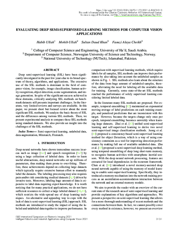 Pdf Evaluating Deep Semi Supervised Learning Methods For Computer