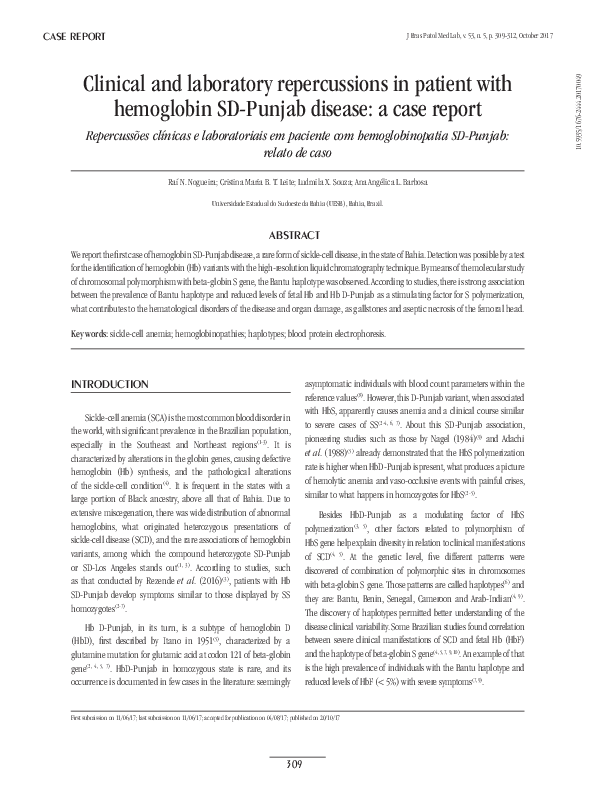 (PDF) Clinical and laboratory repercussions in patient with hemoglobin ...