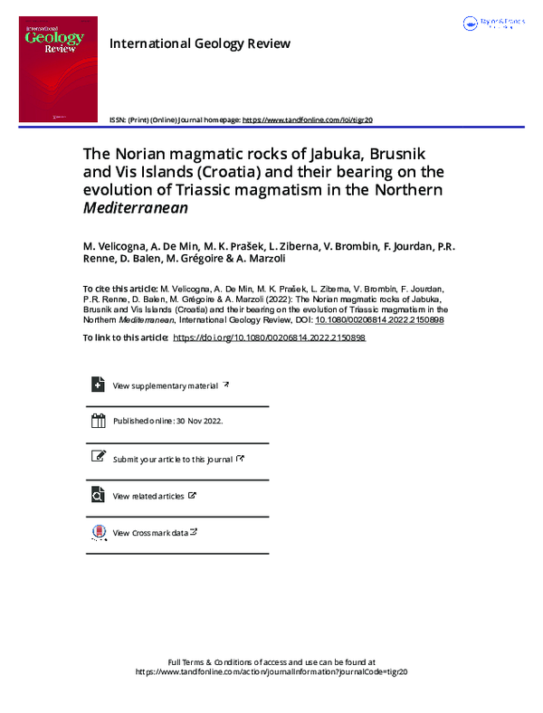 (PDF) The Norian magmatic rocks of Jabuka, Brusnik and Vis Islands ...