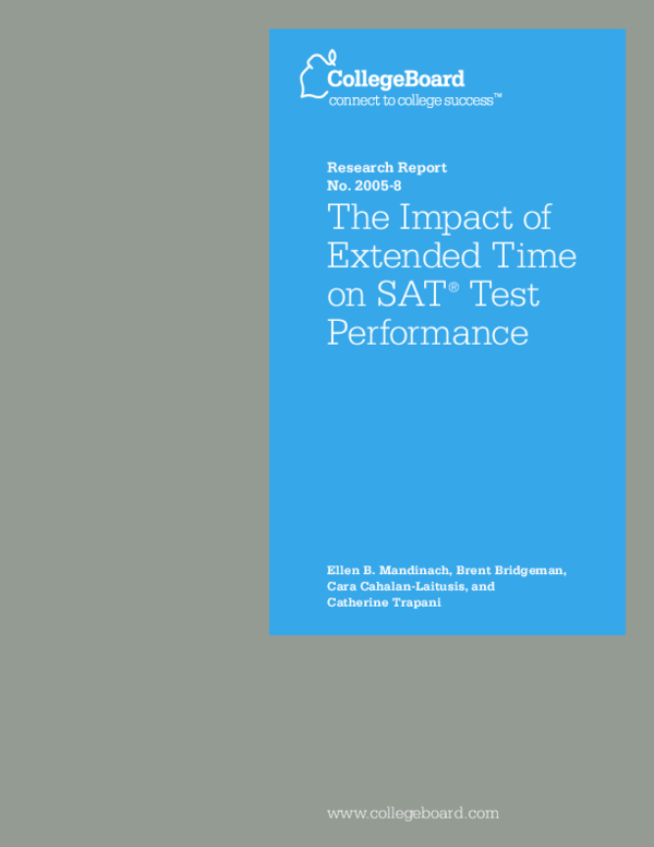 (PDF) The Impact of Extended Time on Sat® Test Performance