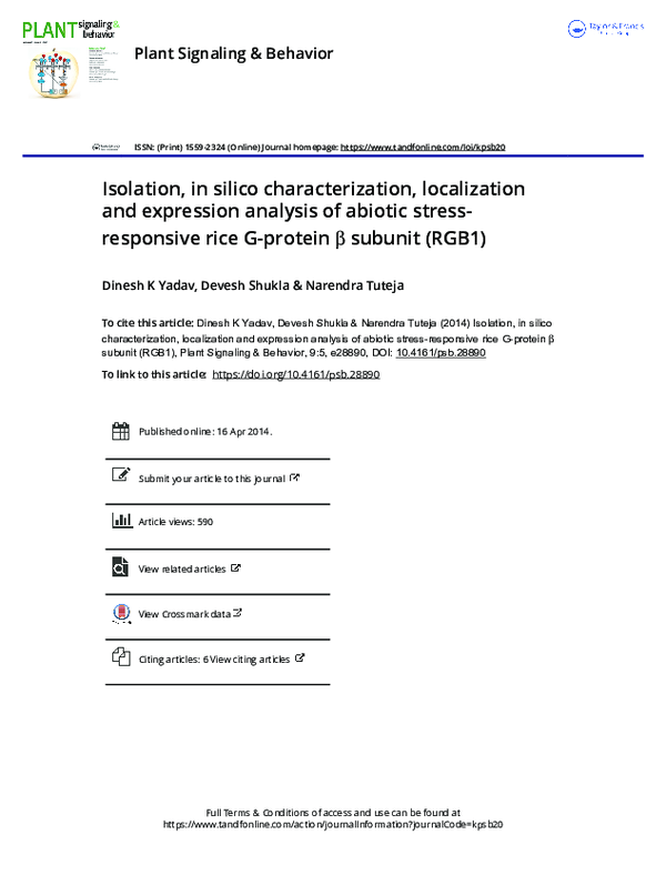 (PDF) Isolation, in silico characterization, localization and ...