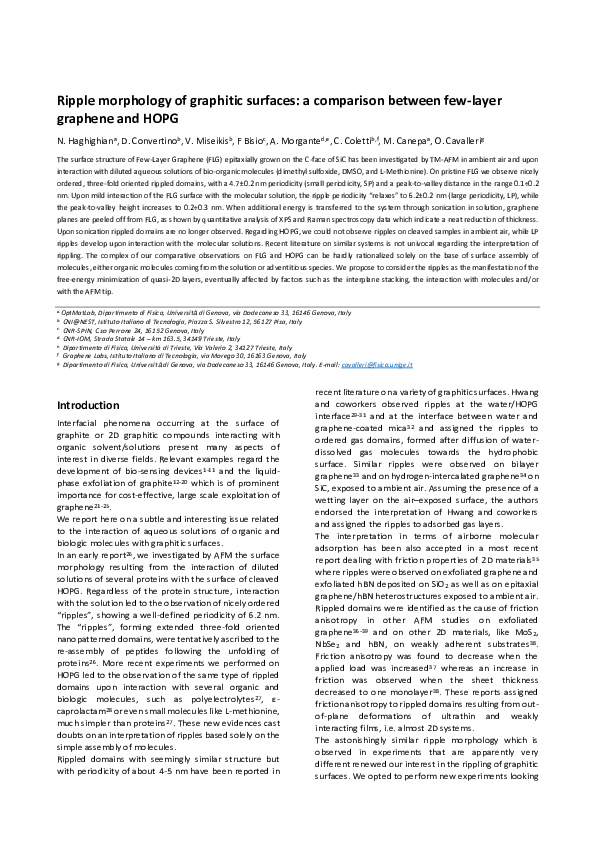 (PDF) Ripple morphology of graphitic surfaces: a comparison between few ...