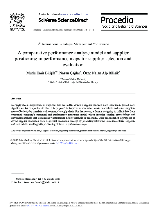 (PDF) A Comparative Performance Analyze Model and Supplier Positioning ...