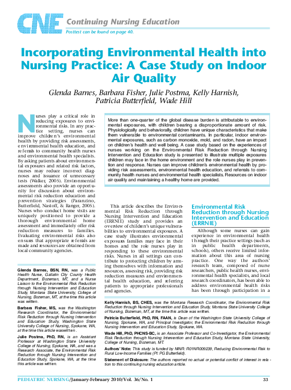 (PDF) Incorporating environmental health into nursing practice: a case ...