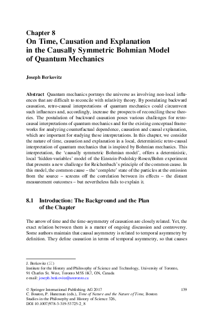 (PDF) On Time, Causation and Explanation in the Causally Symmetric ...