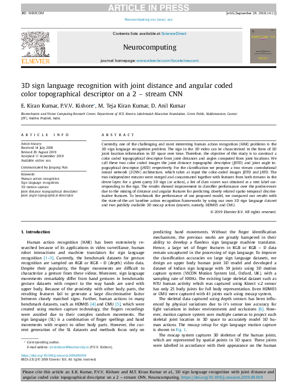 (PDF) 3D sign language recognition with joint distance and angular ...