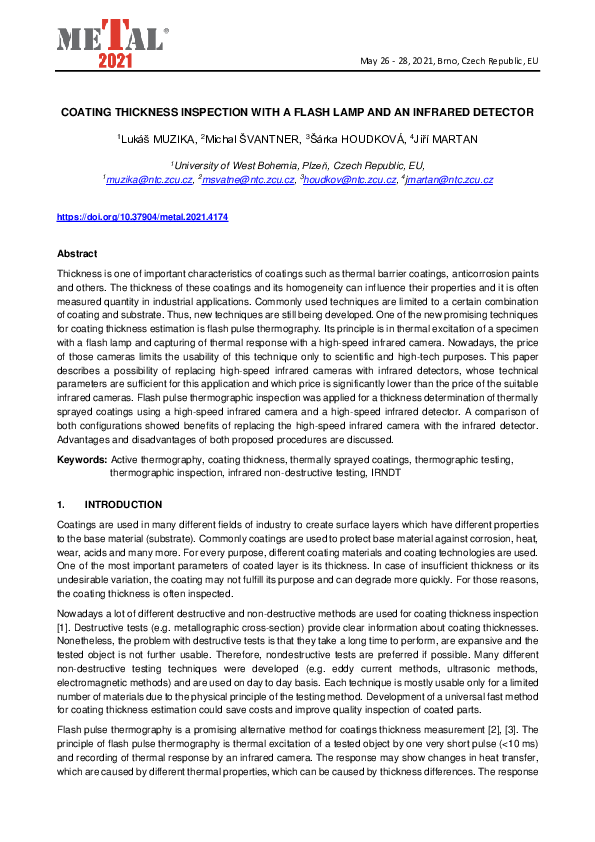 (PDF) Coating thickness inspection with a flash lamp and an infrared ...