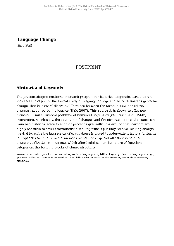 (PDF) Language Change