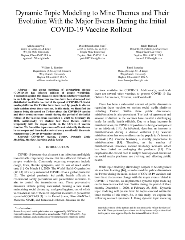 (PDF) Dynamic Topic Modeling to Mine Themes and Their Evolution With ...