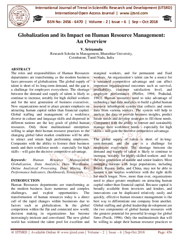 (PDF) Globalization and its Impact on Human Resource Management: an ...