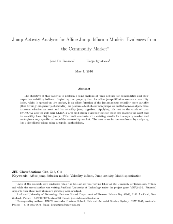 (PDF) Jump Activity Analysis for Affine Jump-Diffusion Models: Evidences from the Commodity Market
