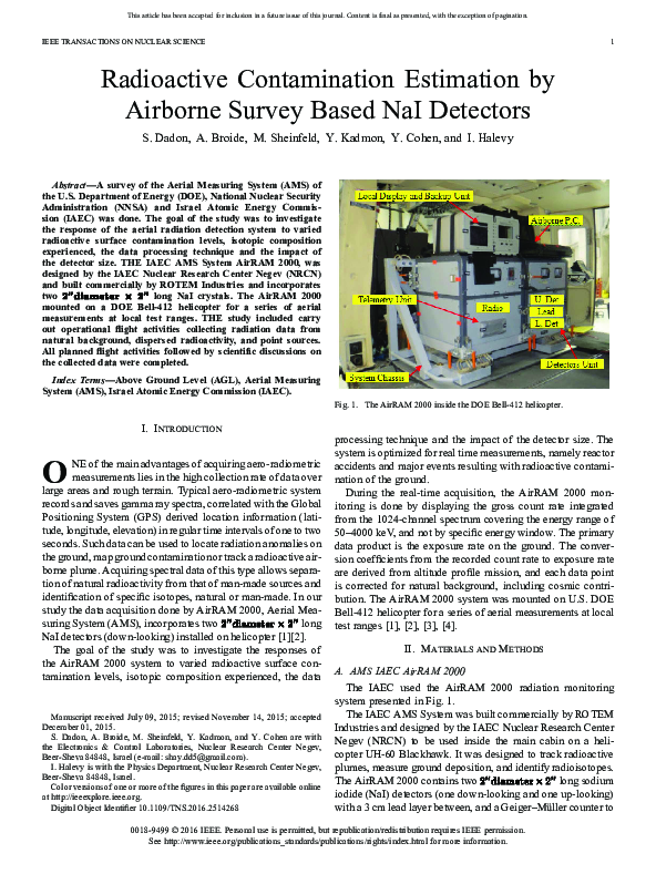 (PDF) Radioactive Contamination Estimation by Airborne Survey Based NaI ...