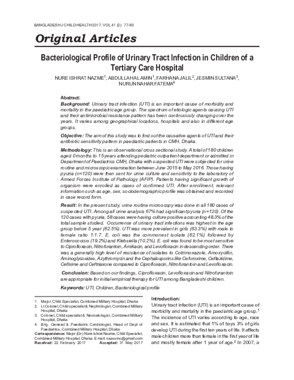 Pdf Bacteriological Profile Of Urinary Tract Infections Uti And Their Antibiotic