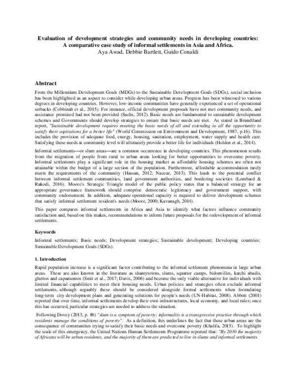 (PDF) Evaluation of Development Strategies and Community Needs in Developing Countries: A ...