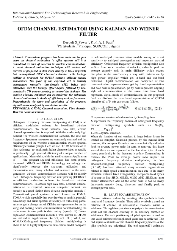 (PDF) Low-Complexity OFDM Channel Estimator