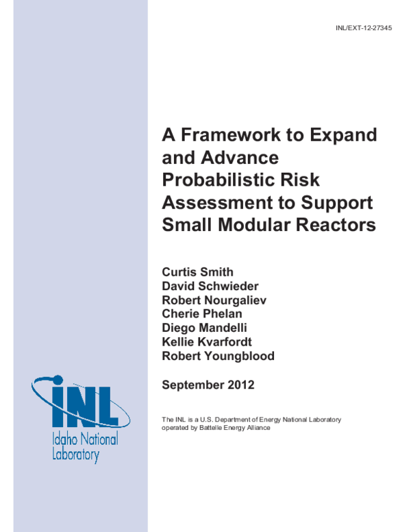 (PDF) A Framework to Expand and Advance Probabilistic Risk Assessment ...