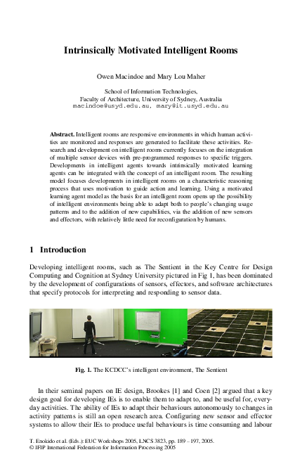 (PDF) Intrinsically Motivated Intelligent Rooms