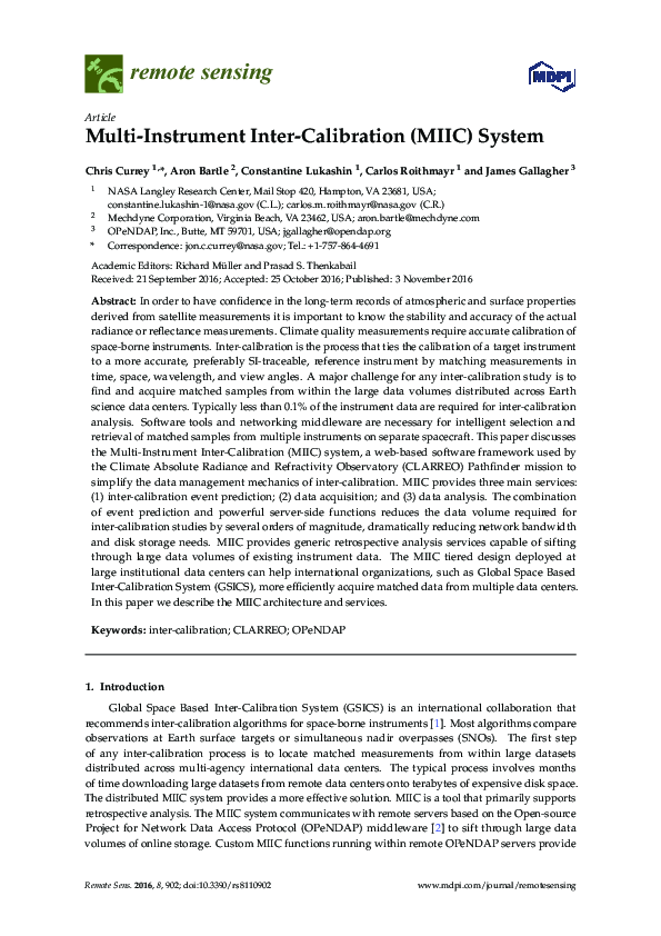 (PDF) Multi-Instrument Inter-Calibration (MIIC) System