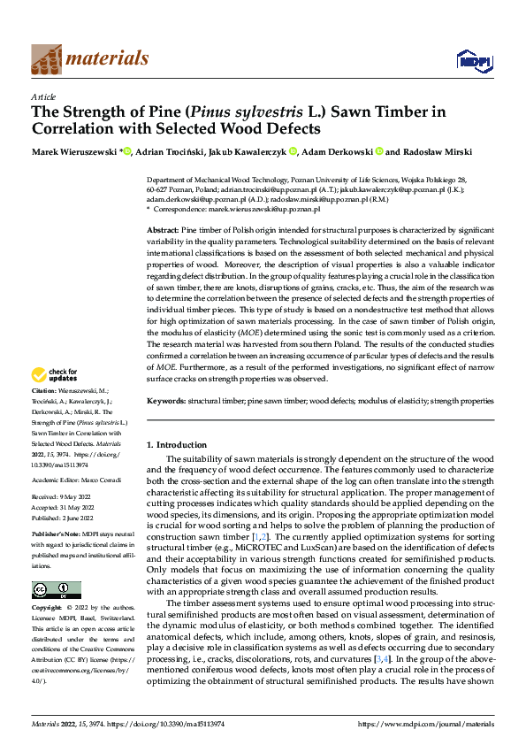 (PDF) The Strength of Pine (Pinus sylvestris L.) Sawn Timber in ...