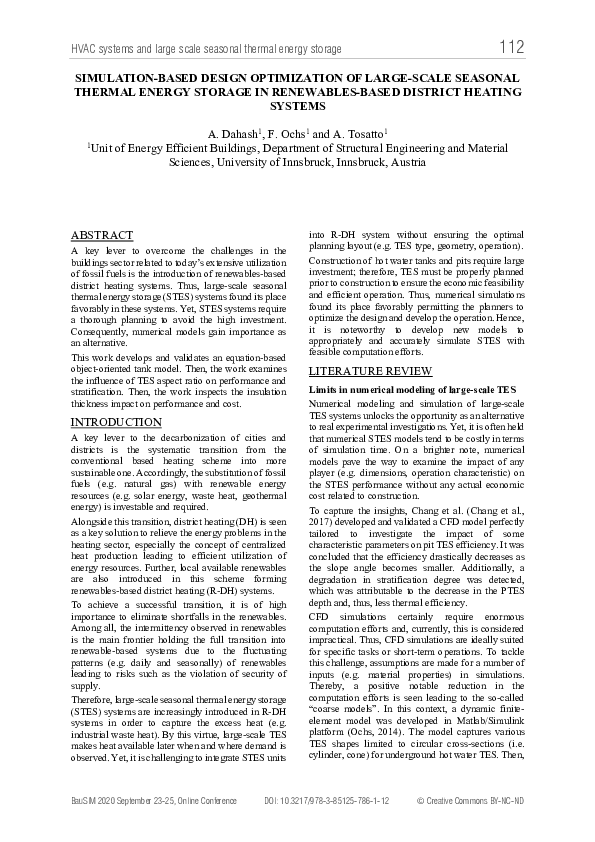 (PDF) Simulation-Based Design Optimization of Large-Scale Seasonal Thermal Energy Storage in ...